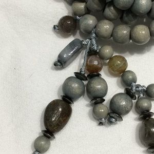 becky koelzer | Jewelry | Gray Agate Stone Prayer Mala Necklace ...